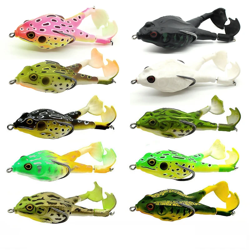 10-Pcs-Set-Floating-Frog-Topwater-Lure-Double-Propeller-Silicone ...