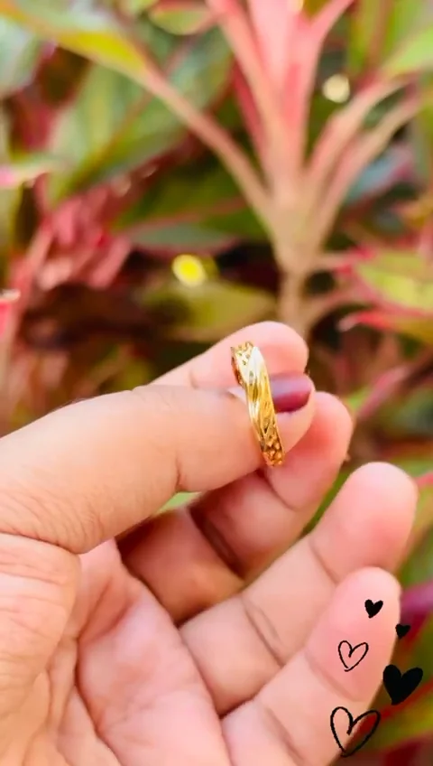 BOOM Gold plated finger double heart ring engagement ring without stone ...