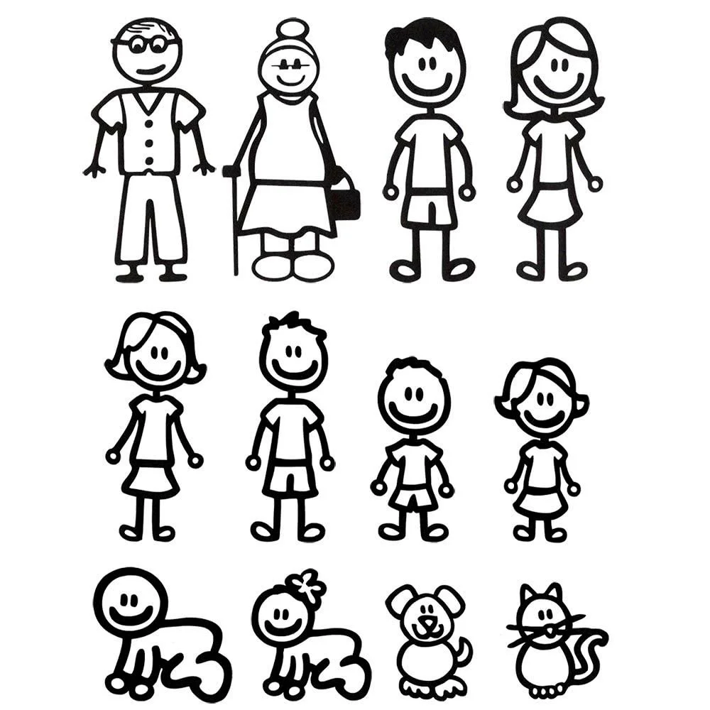 15cm-Happy-Family-Stickers-Cover-Scratches-PVC-Sticker-Products ...