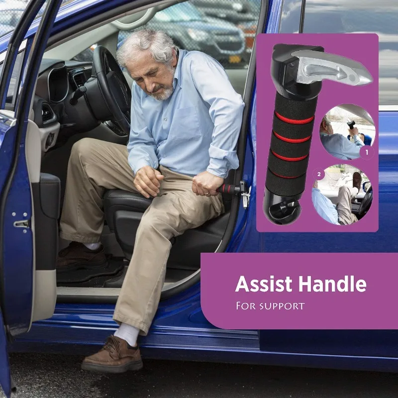 Universal Portable Vehicle Door Grab Bar Handle Cane Non-slip Mobility ...