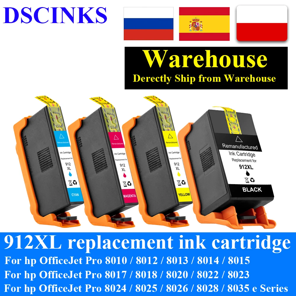 For-hp-912XL-912-cartridge-for-hp-OfficeJet-8010-8012-8013-8014-8015 ...