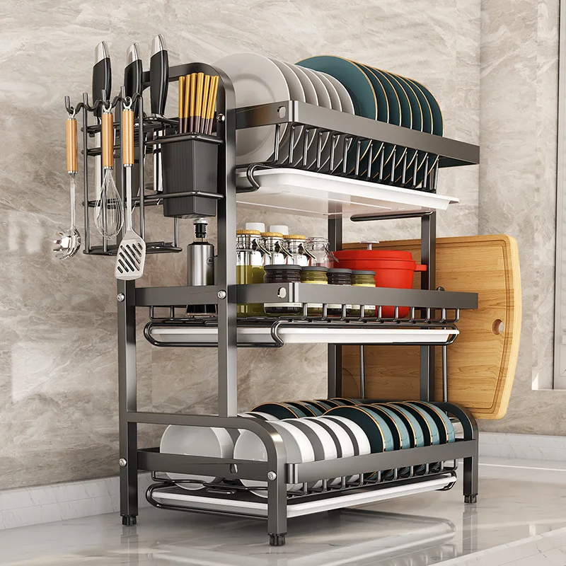 Kitchen-Dish-drying-Rack-Stainless-Steel-Storage-Rack-Dish-Drain-Rack ...
