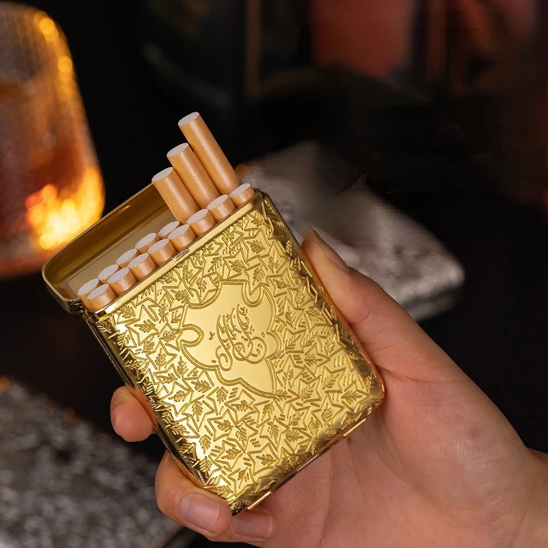 New Luxury Vintage Engraved Cigarette Case Shelby Container Pocket ...