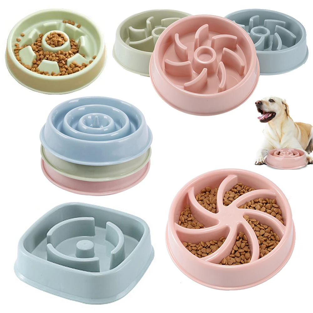 Pet Slow Food Bowl Anti-choking Feeder Plastic Dog Food Bowls Home Dogs ...