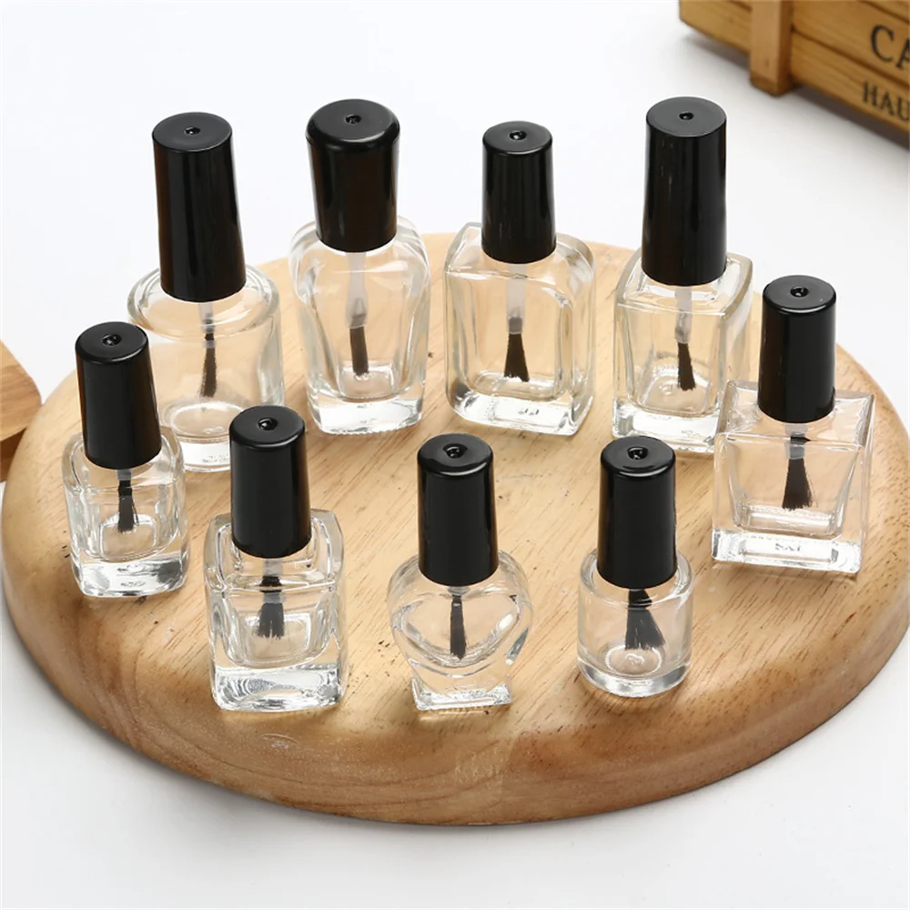 5ml-10ml-15ml-Empty-Nail-Polish-Glass-Bottle-Clear-Portable-UV-Gel ...