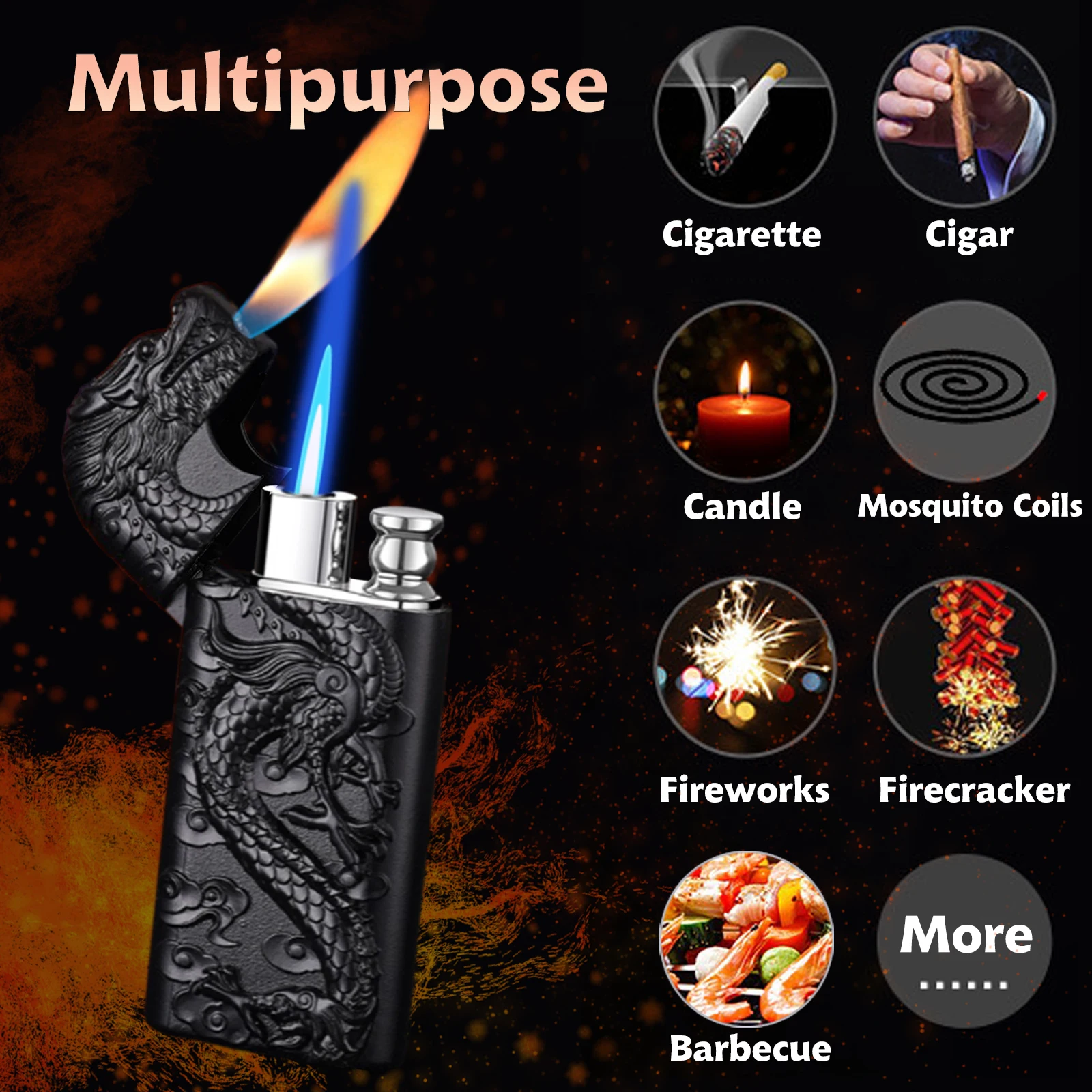 Cool-Dragon-Design-Magic-Dual-Flame-Torch-Lighter-with-Adjusting-Flame ...