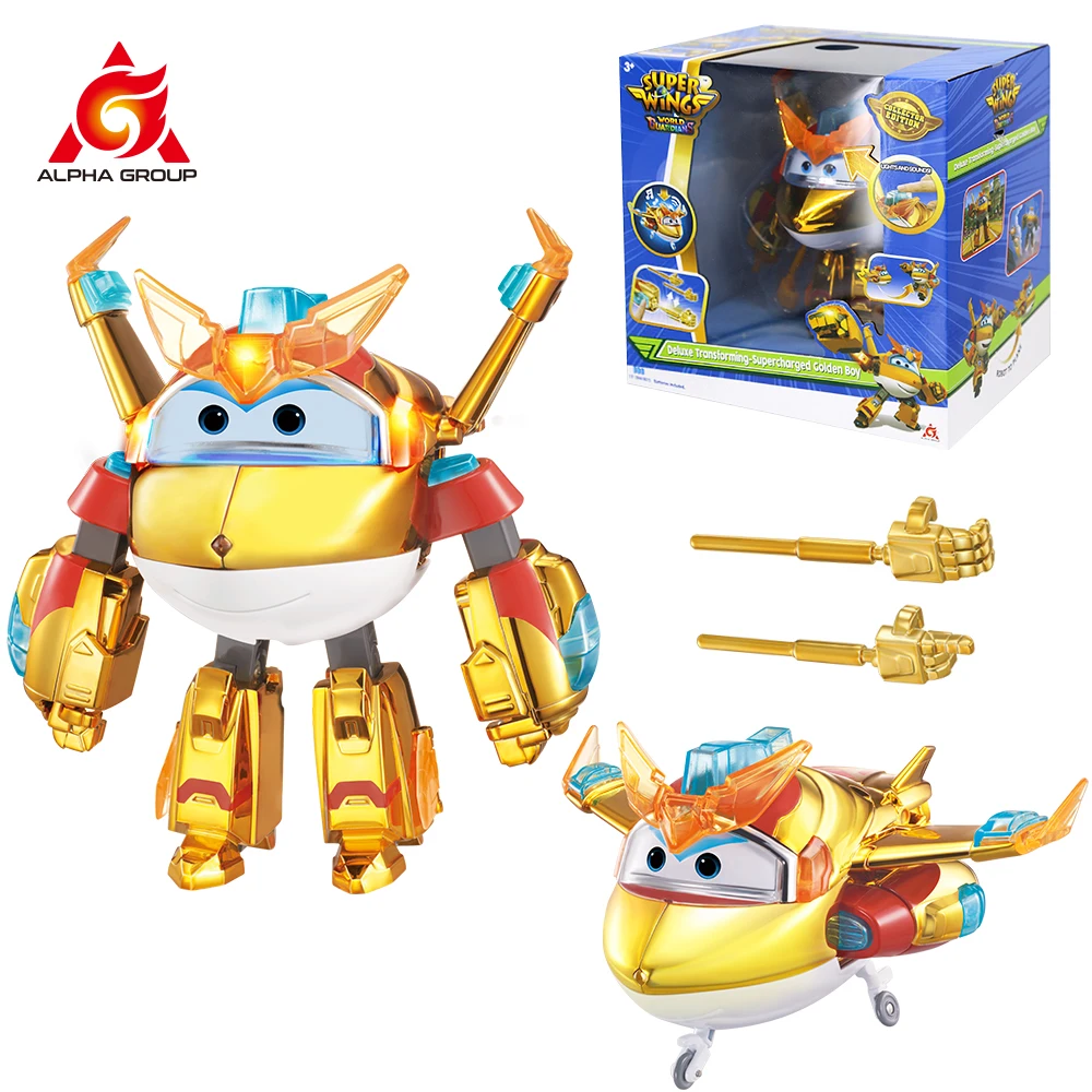 Super Wings 6 Inches Deluxe Transforming Supercharged Golden Boy With ...