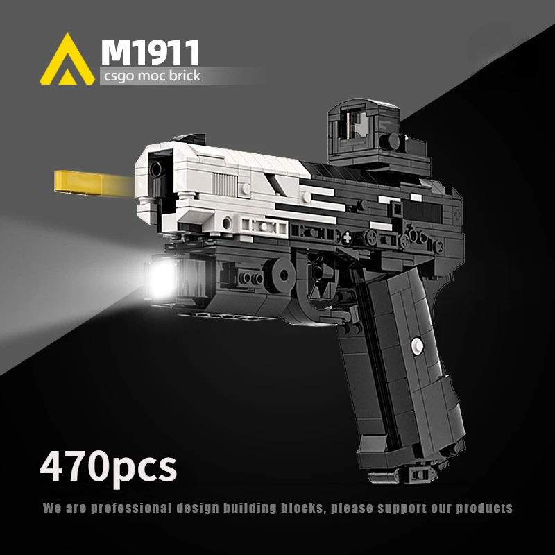 MOC-Military-Weapon-Training-M1911-Black-Technology-Building-Block ...
