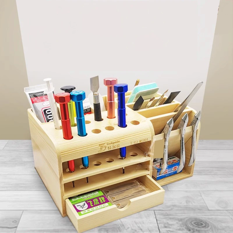 ToolGuide-Multi-Function-Wooden-Storage-Box-Screwdriver-Tweezers-Holder ...