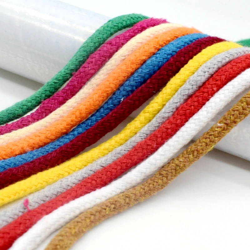 6mm Cotton Round Solid Rope Hoodie Clothing Storage Core-spun Cords For ...