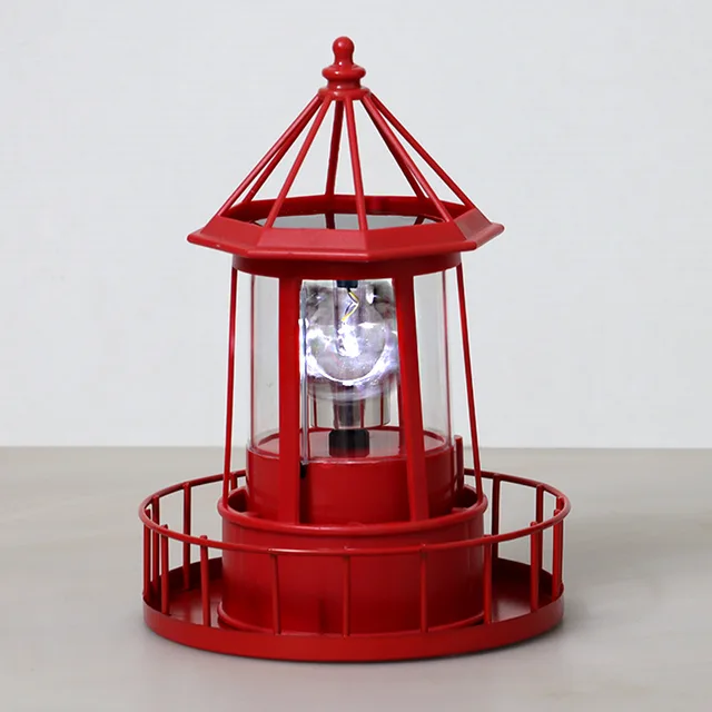 Solar Lighthouse With Rotating Beacon Solar Lighthouse Ornament