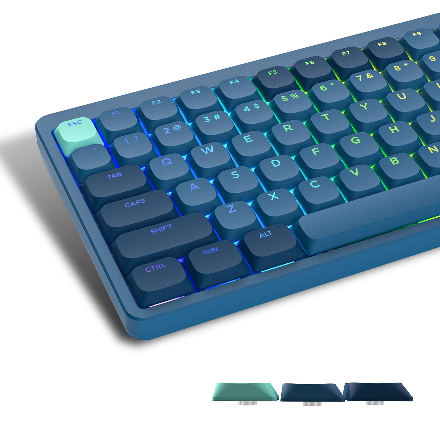 144/137 Key Low Profile blue PBT Keycap Backlit Keycaps for 60% 61/87 ...