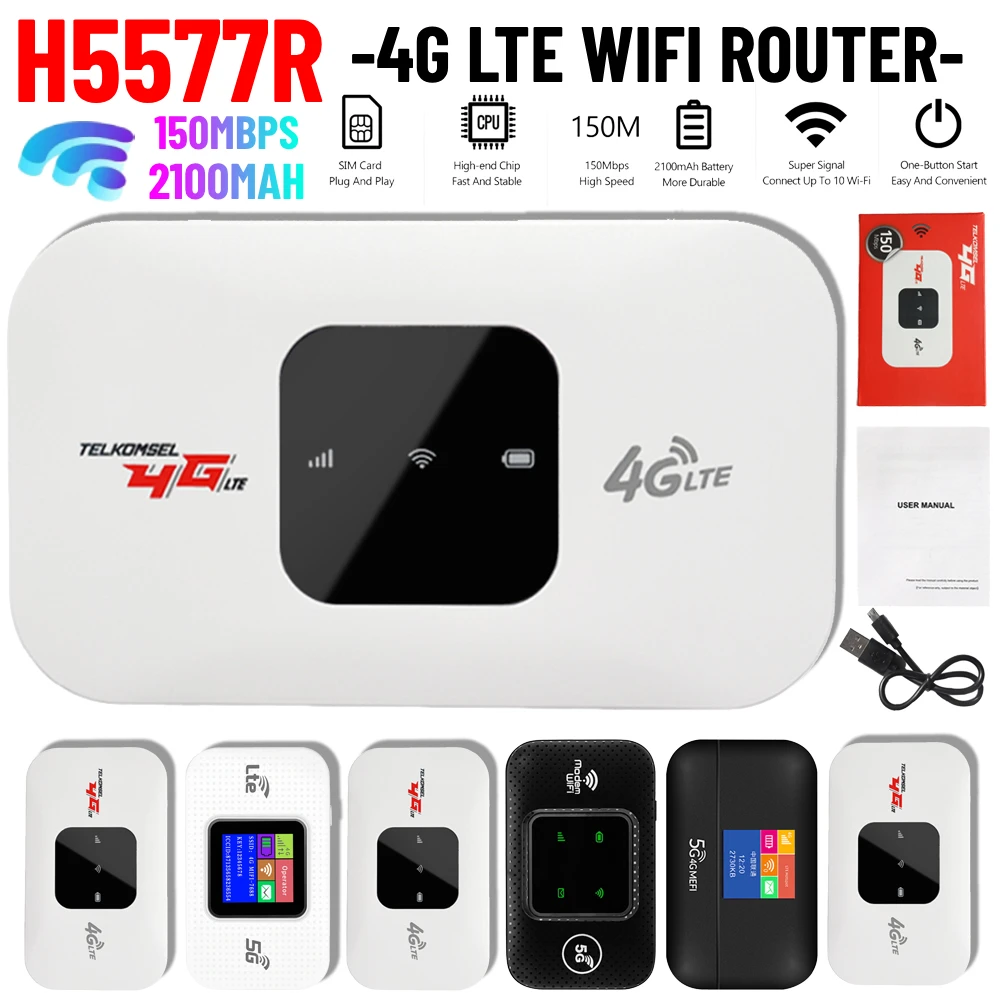 H5577R-4G-Lte-WiFi-Router-Wireless-150Mbps-Hotspot-with-SIM-Card-Slot ...