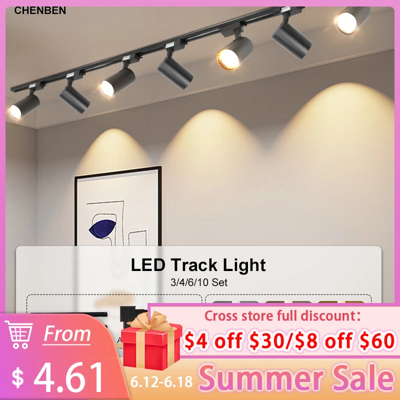 Luz de riel LED 220V Foco de techo Led 12/20/30/40W Lámpara de techo ...