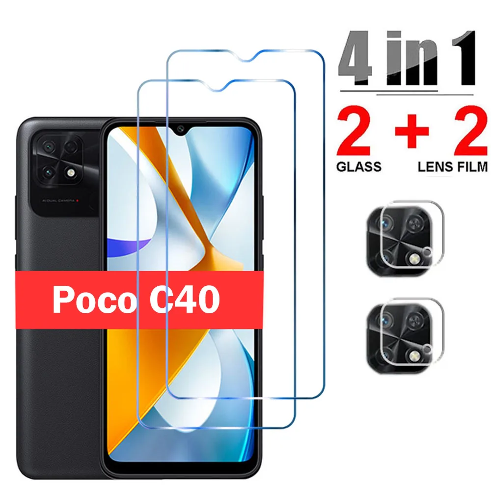 4in1 Protection Tempered Glass For Poco C40 Screen Protector Camera ...