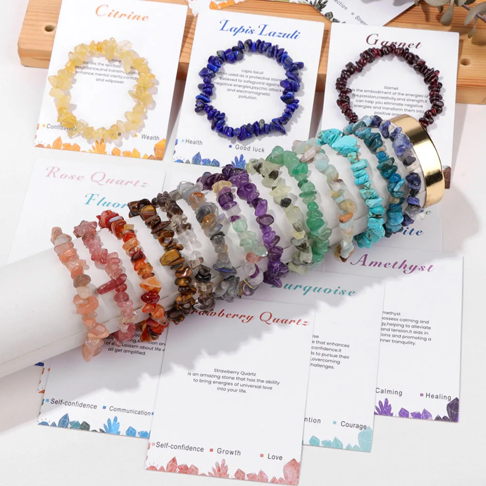 Irregular Crystal Bracelet For Women Men Healing Energy Agates Chip ...