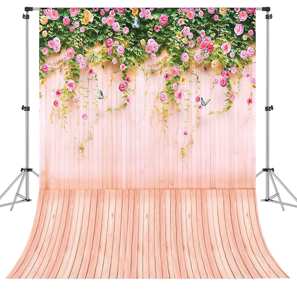 Flower Background Photography | Wooden Photocall Background - Flower ...