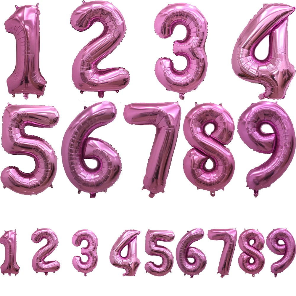 32inch-Pink-Number-Balloon-Theme-Party-Number-Style-Balloons-Children ...