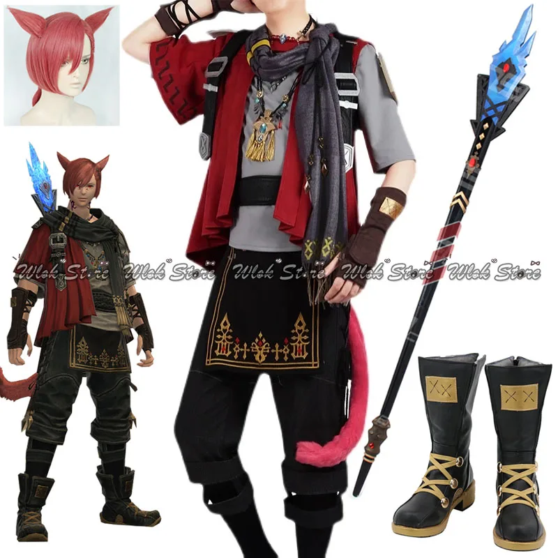 Final-Fantasy-FF14-Gurahattiya-Battle-Suit-Uniform-Graha-Tia-Little-Red ...