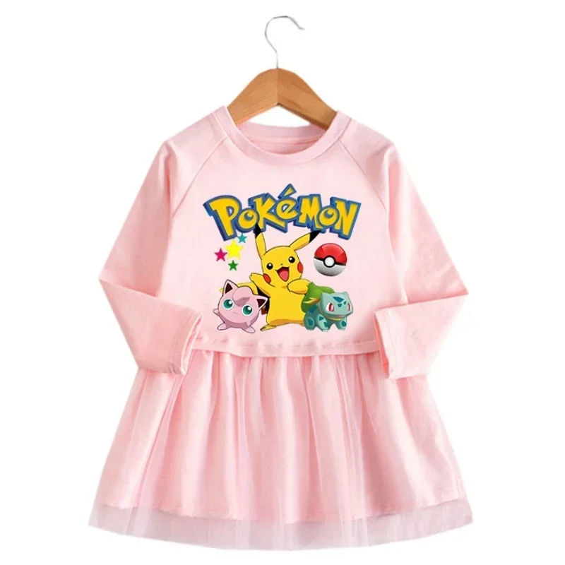 Pocket-Monsters-Pikachu-Spring-and-Autumn-Girls-Dress-Cartoon-Long ...