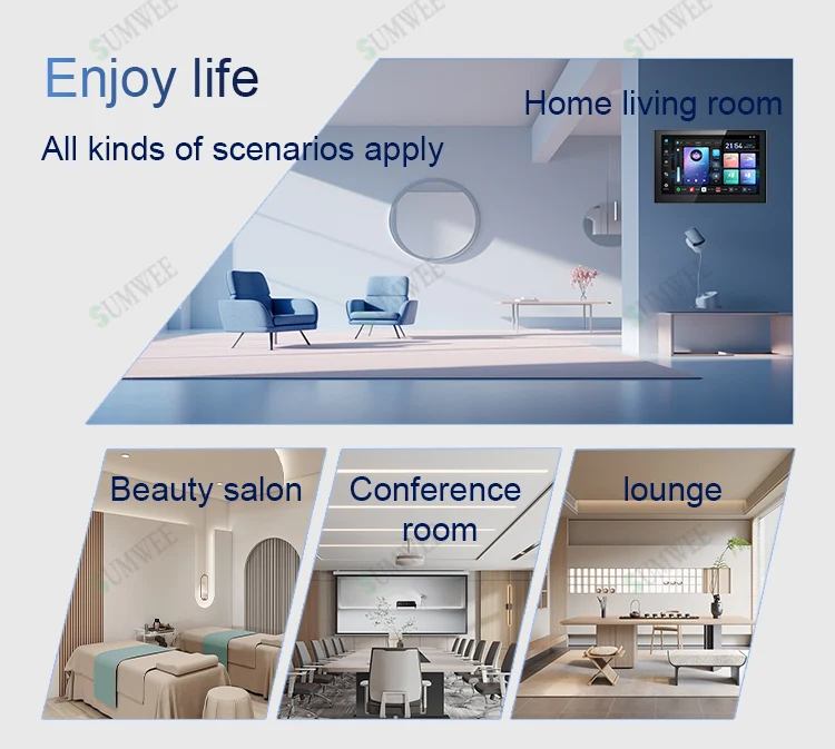 8 Inch Android 11 4 zone audio 8x30W TUYA smart home control sound ...