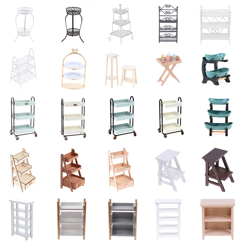 1Pc-Dollhouse-Miniature-Wood-Plastic-Metal-Shelf-Flower-Stand-Mini-Doll ...