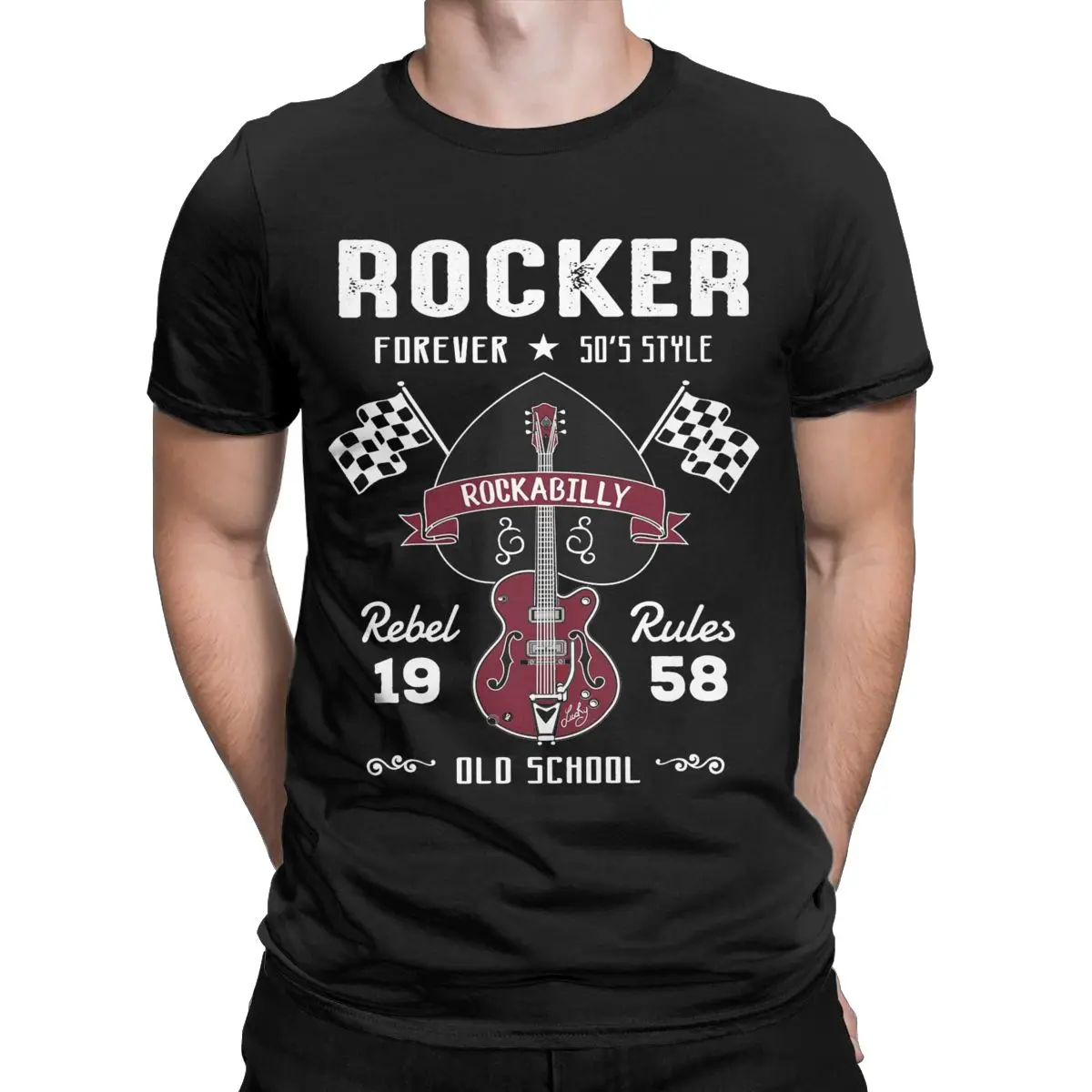 Summer-Men-Rockabilly-1950s-Vintage-Rockers-T-Shirts-Apparel-Cafe-Racer ...