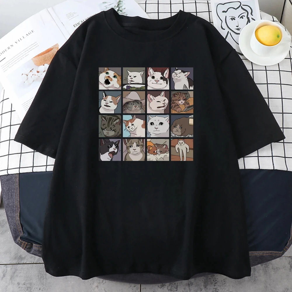 Camiseta-con-estampado-creativo-de-gato-Meme-para-hombre-ropa-divertida ...