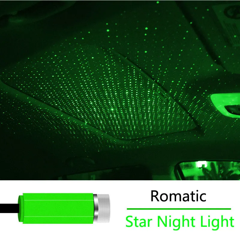 조정 가능한 자동 Usb 장식 램프 실내 장식 조명 로맨틱 Led 자동차 지붕 별 야간 조명 프로젝터 분위기 갤럭시 램프