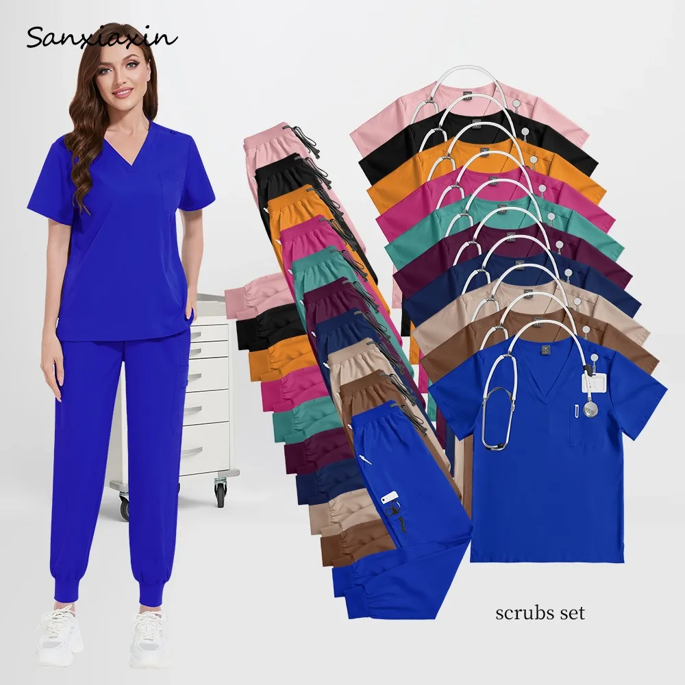 Beauty Salon Work Set Operating Room Scrub Nursing Uniforms with ...