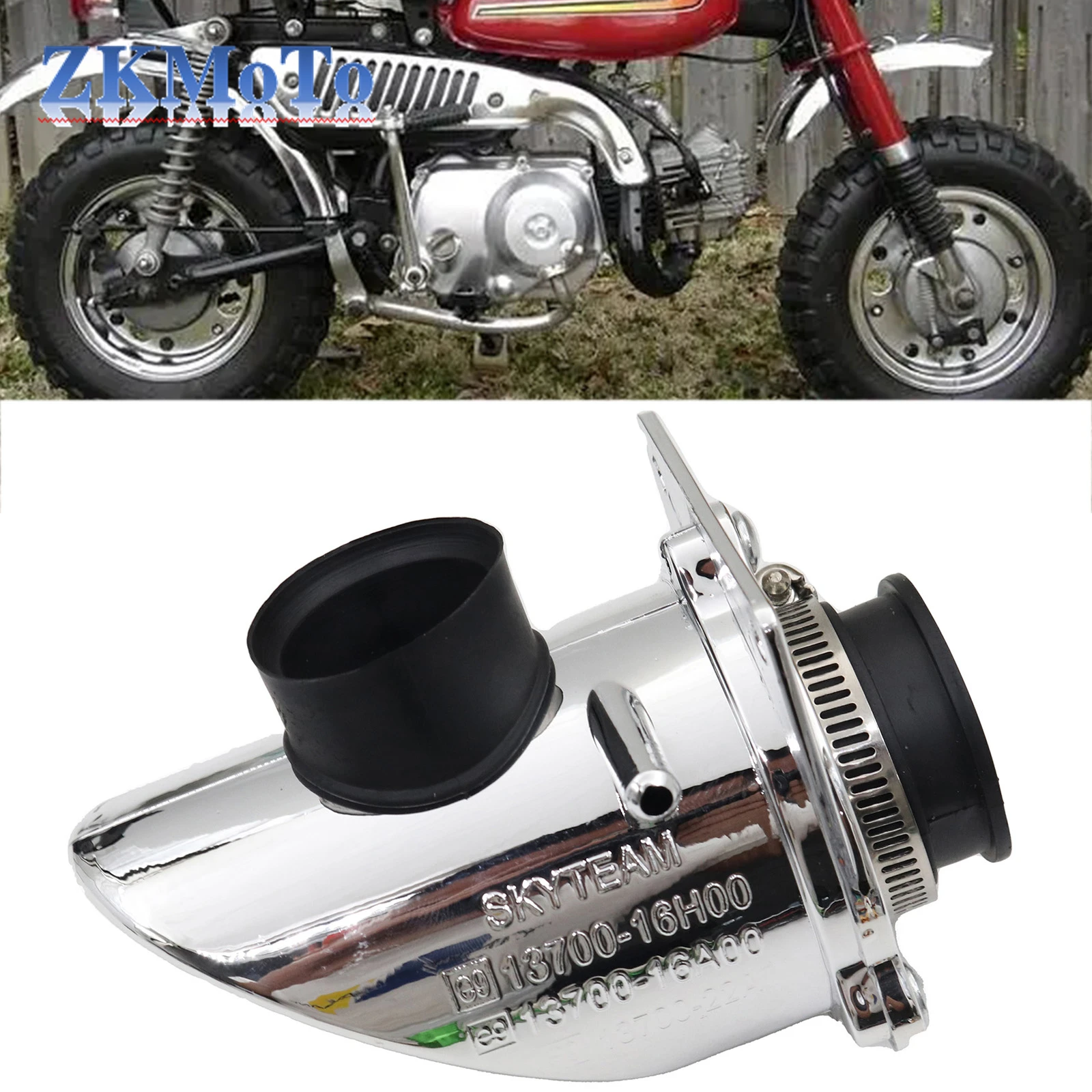 38mm Chrome Air Filter For Honda Monkey Z50 Z50R Z50J Z50A Gorilla Bike ...
