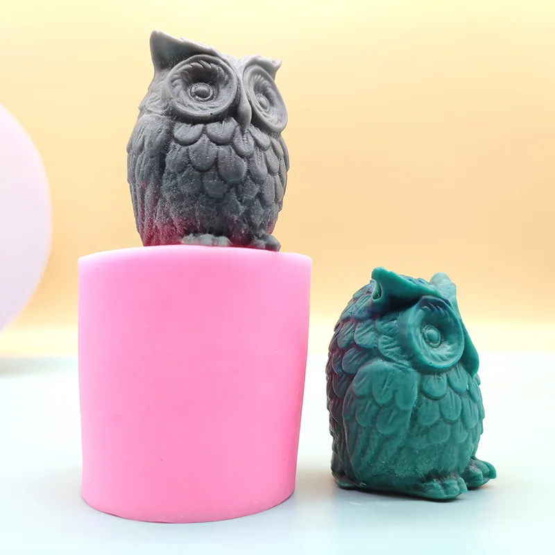 3D Owl Silicone Candle Mold Diy Cute Little Animal Candle Making ...