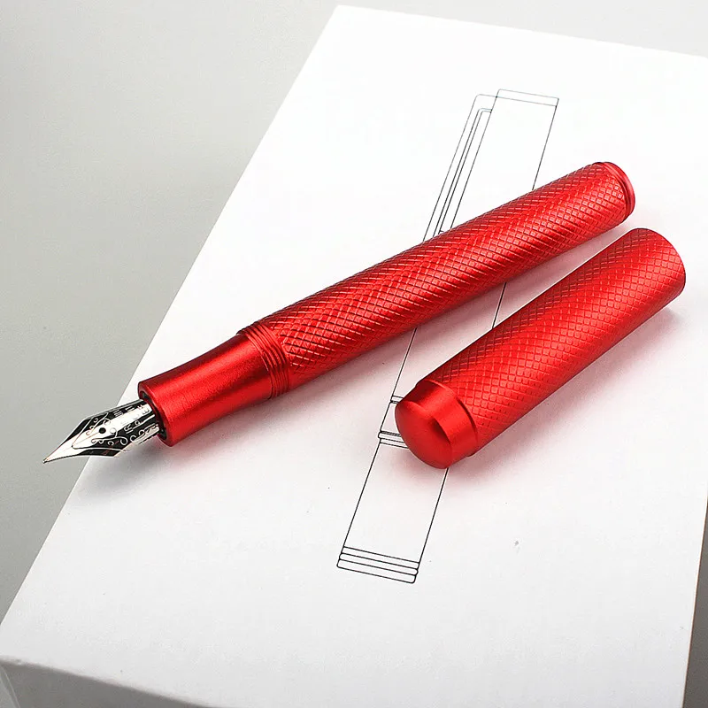 high quality business office Fountain Pen EF F Nib red Black Pocket ...