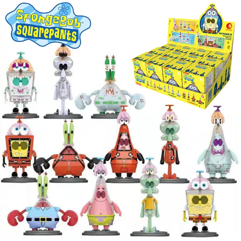 SpongeBob-Blind-Box-Toys-Action-Figures-Cartoon-Anime-Building-Block ...