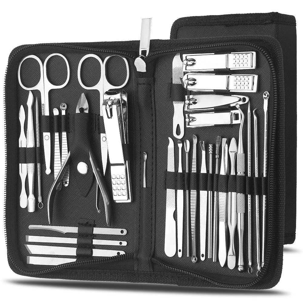 32pcs-Manicure-Tool-Set-Cuticle-Nippers-And-Cutter-Kit-Professional ...