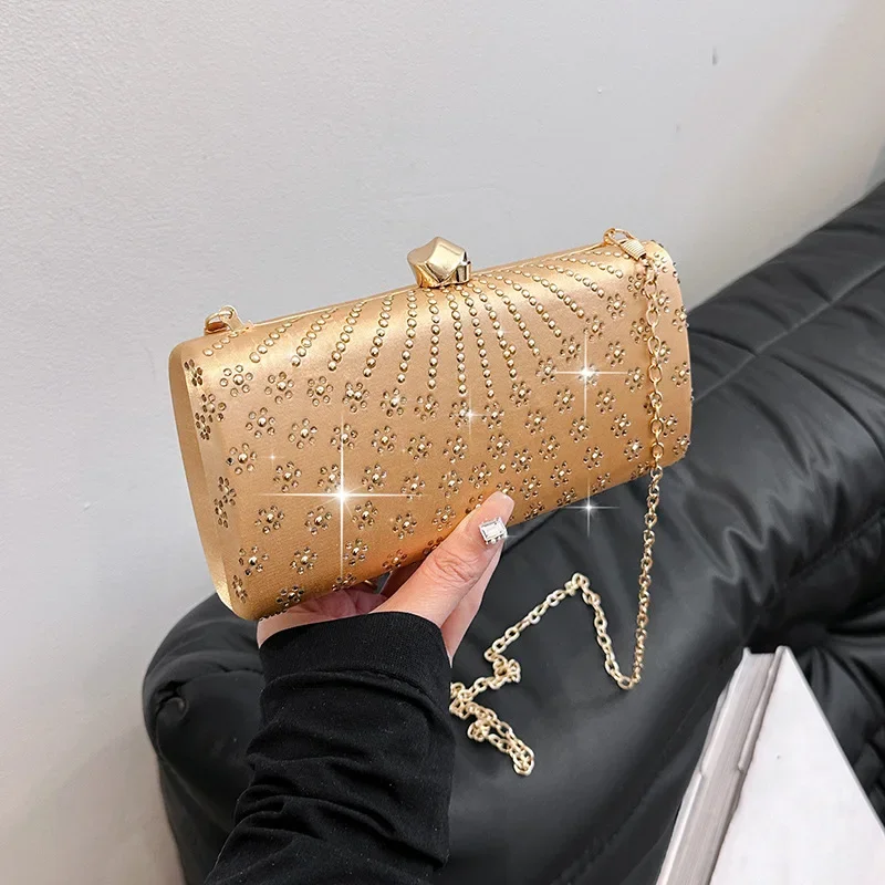 New-Trendy-Rhinestone-Inlay-Small-Evening-Bags-For-Women-Gold-Color ...