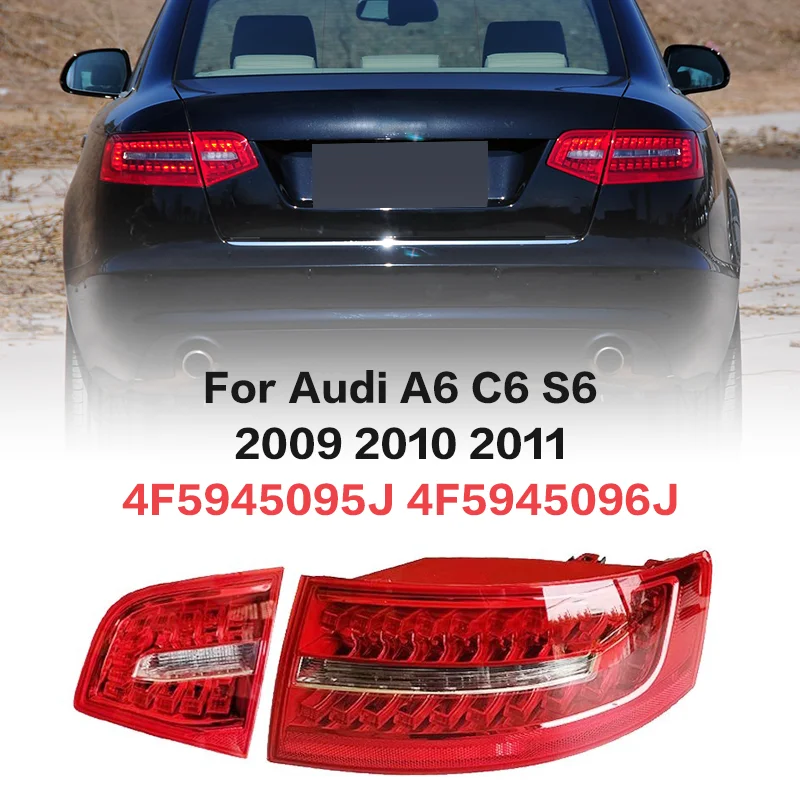 아우디 A6 C6 S6 콰트로 RS6 세단 2009 2010 2011용 자동차 테일 라이트 어셈블리 LED 테일 라이트 어셈블리 ...