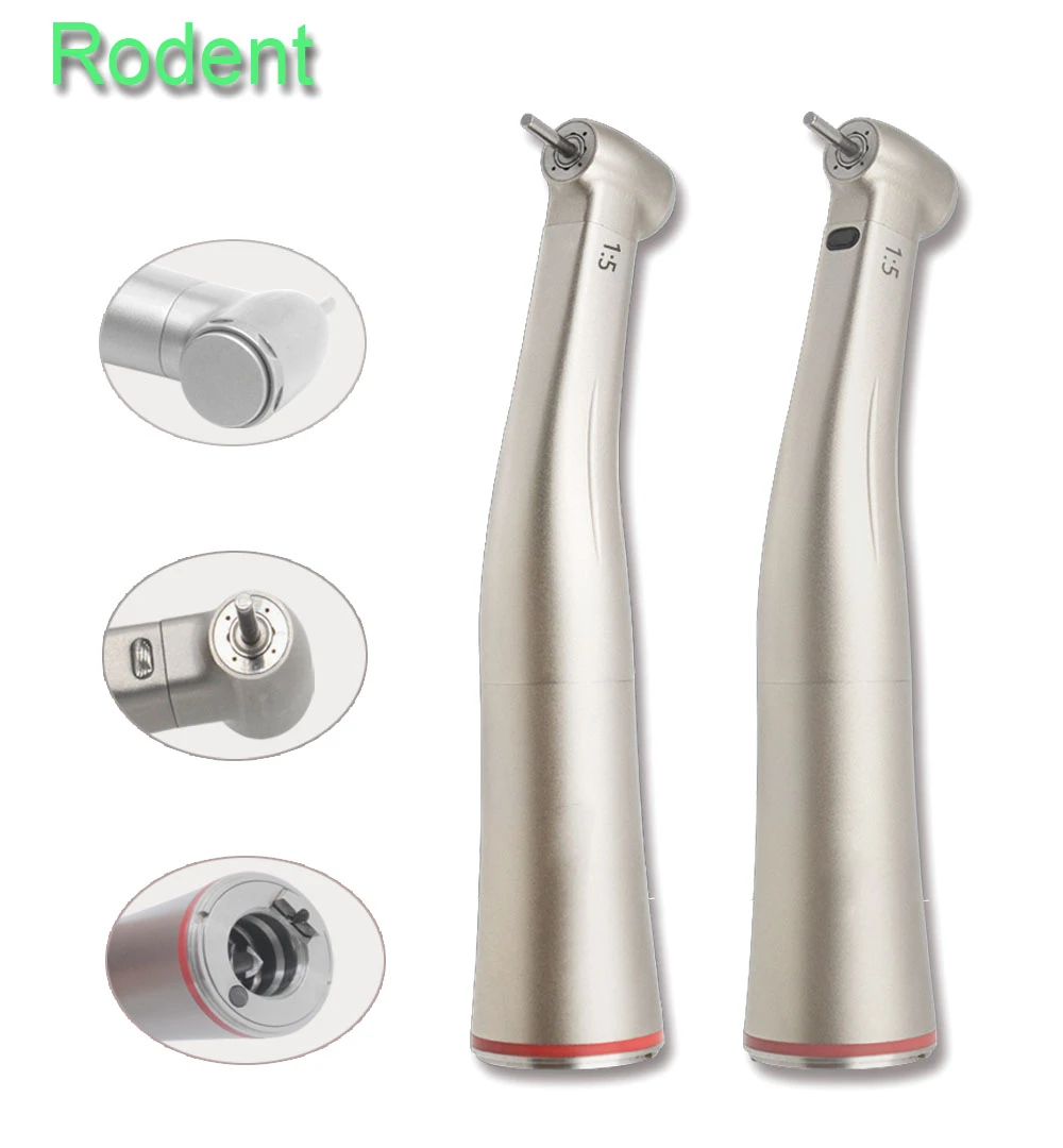 1:5 Push Button High Speed Fiber Optic Contra Angle Handpiece Dental ...