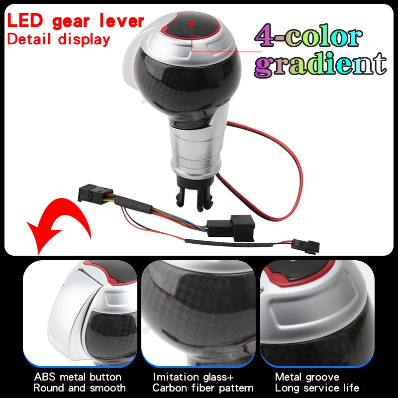 Carbon-Fiber-Gear-Shift-Knob-Metal-with-LED-Lever-Knob-Shift-Lever ...