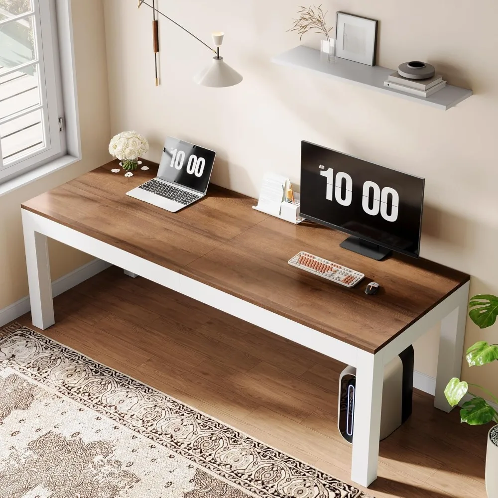 78.7 Inches Extra Long Computer Desk 2 Person Desk for Home, Office or ...