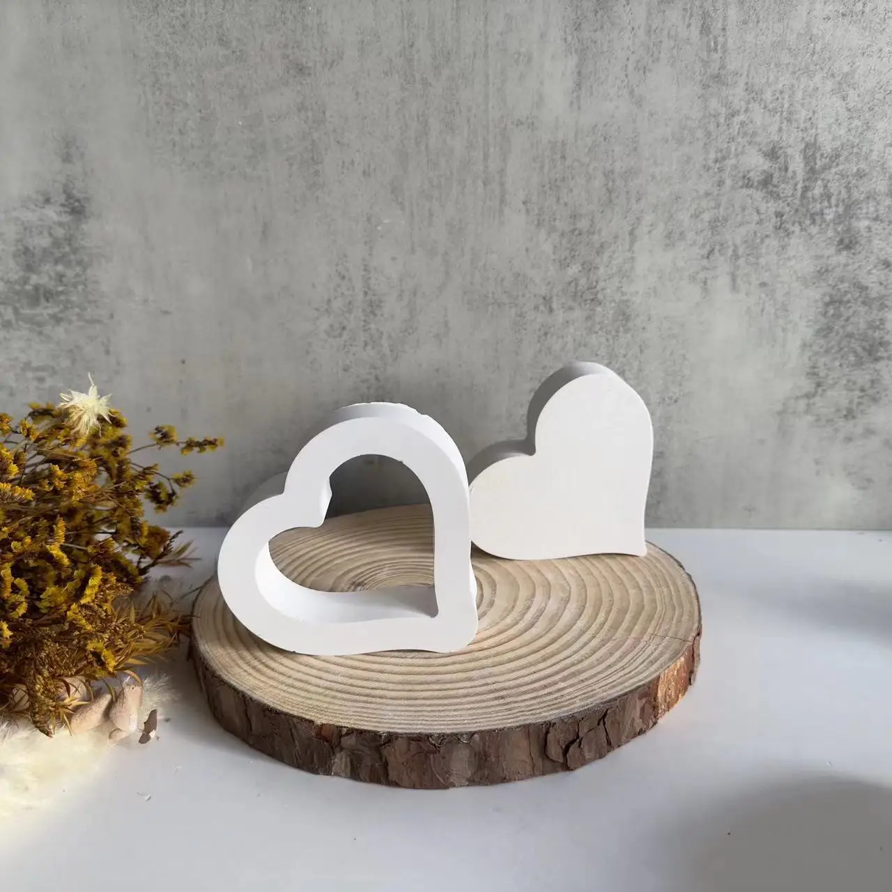 Hollow-Love-Plaster-Decoration-Mold-DIY-Handmade-Heart-Shape-Candle ...