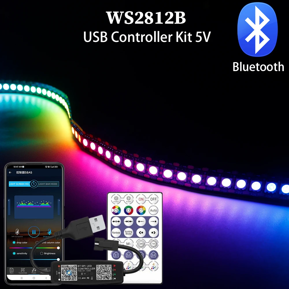WS2812B-Led-Strip-Individually-Addressable-Smart-RGB-LED-Strip-30-60 ...