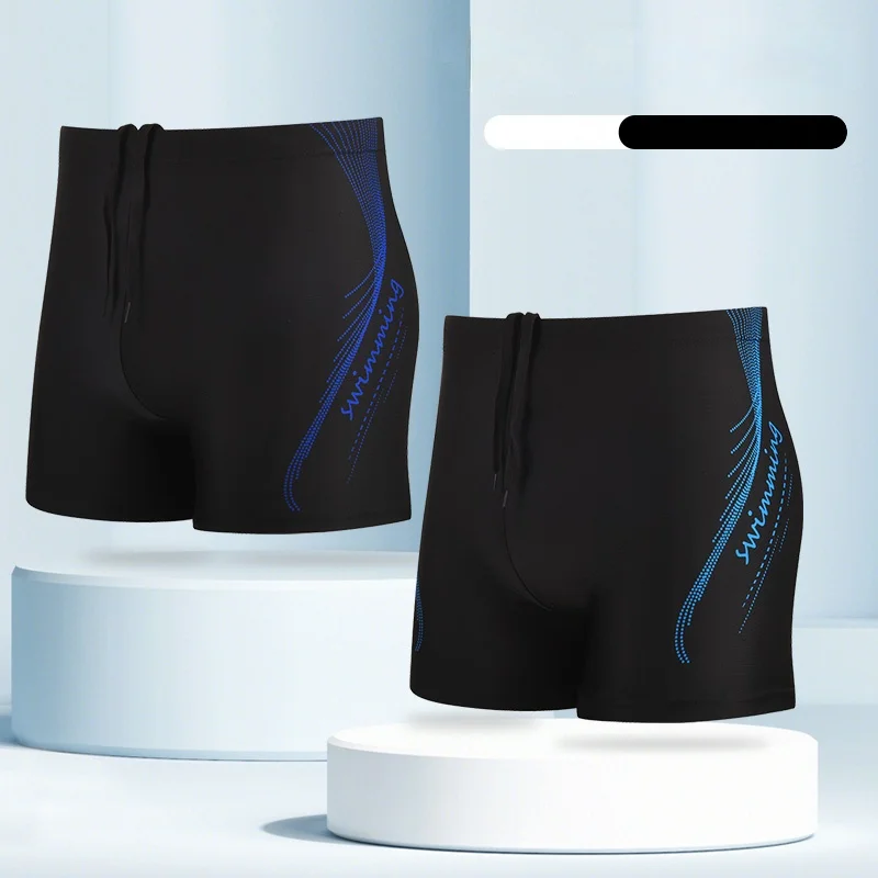 Plus-Size-Quick-Drng-Boxer-Anti-Embarrassment-Loose-Swimwear-Swimming ...