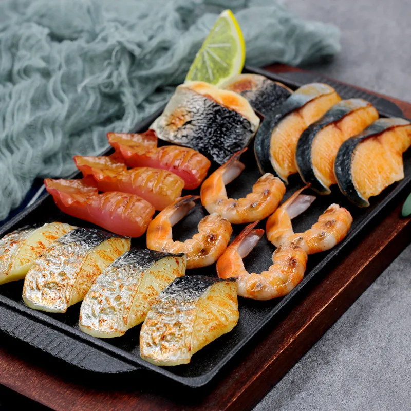 PVC-Artificial-Food-Simulation-BBQ-Shrimp-Fish-Seafood-Supermarket ...