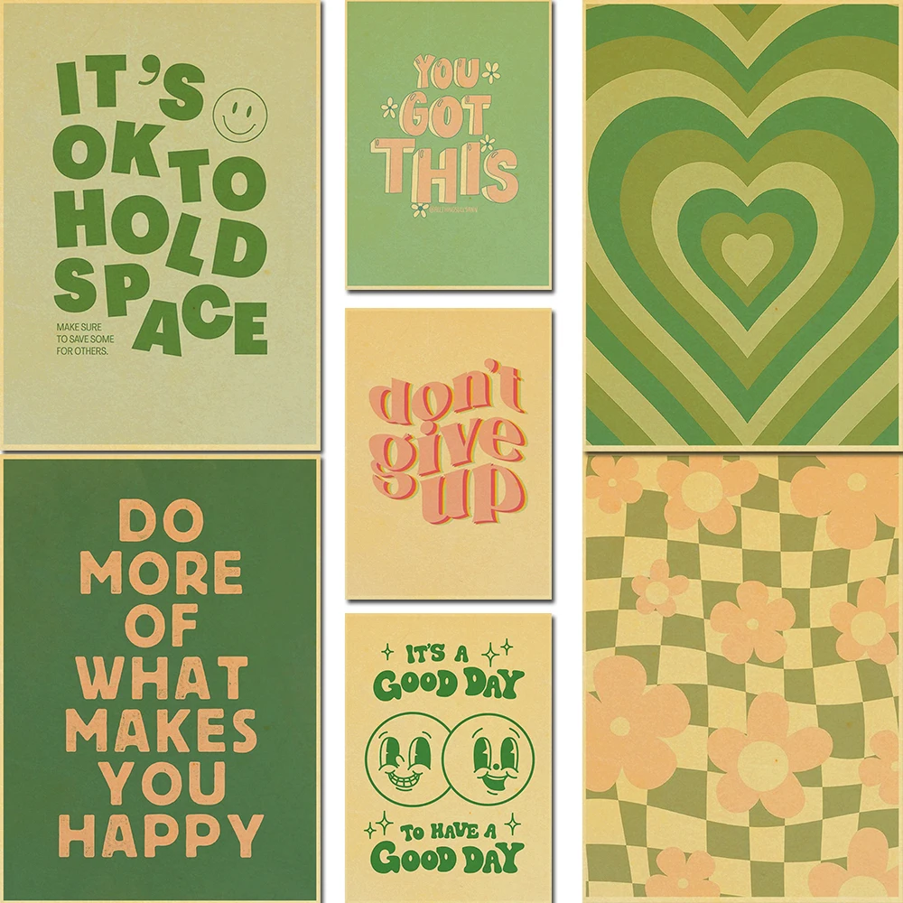 Inspirational-Green-INS-Fashion-Retro-Poster-Vintage-Art-Print-Kraft ...