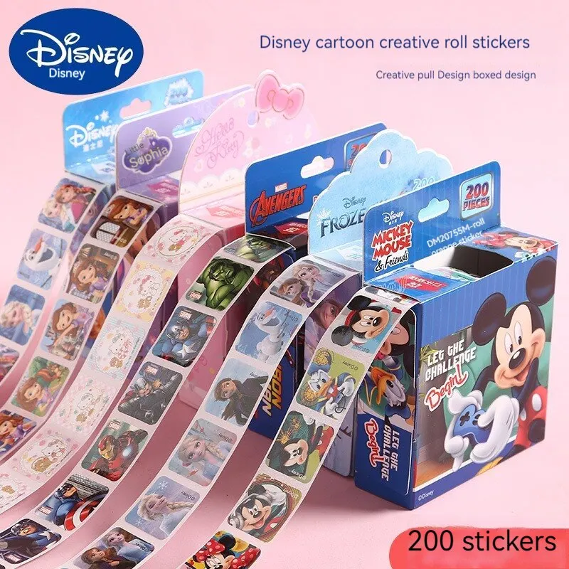 Disney-pegatinas-de-dibujos-animados-para-ni-os-rollo-de-pegatinas-para ...