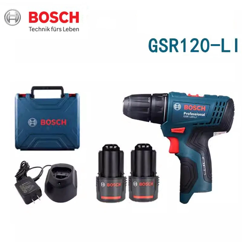 Bosch GSR 120 Li Cordless Drill Power Driller with 2 Battery Adjustable ...