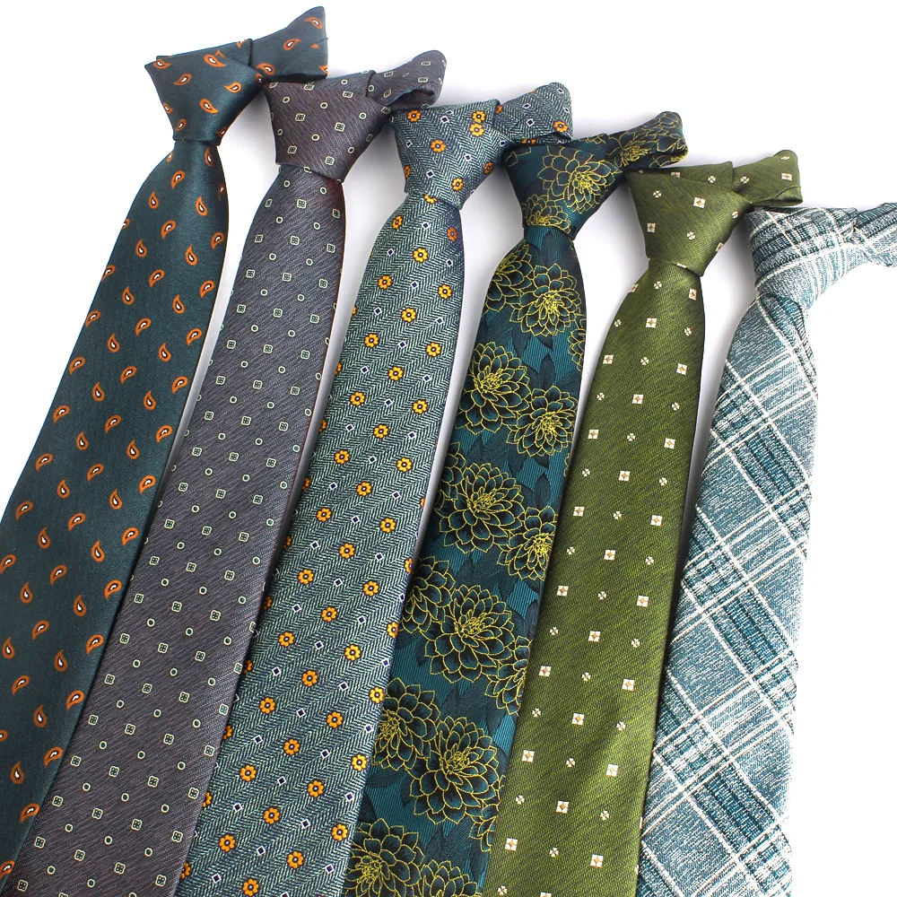 New Green Pattern Ties Casual Skinny Necktie For Party Boys Girls Neck ...