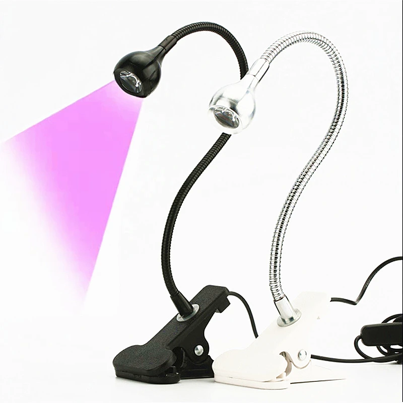 Ultraviolet Table Lamp USB LED Clip Desk UV Lights Gel Curing Light ...