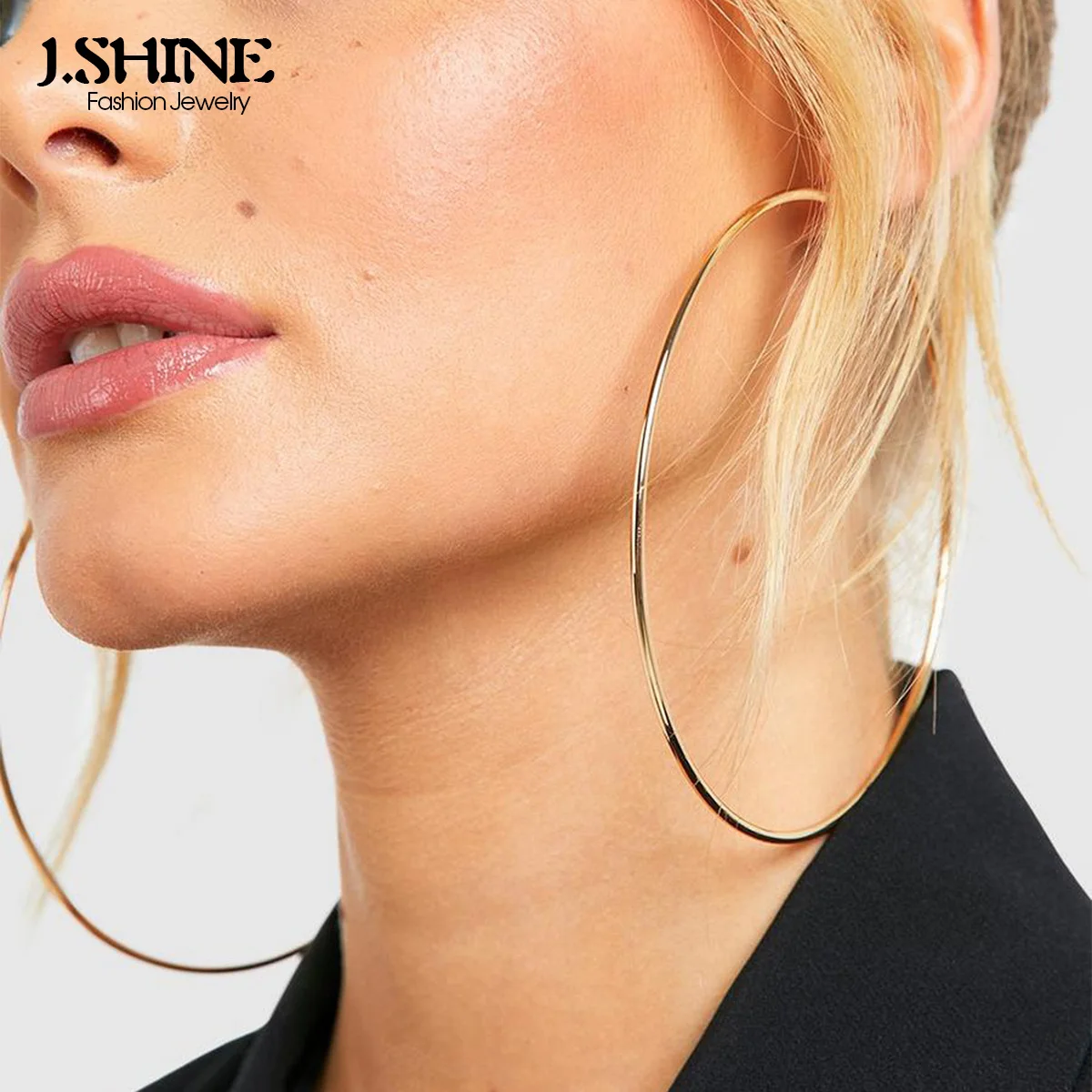 JShine-Minimalist-Gold-Color-Metal-Large-Earrings-Round-Circle-Smooth-Big-Piercing-Ear-Hoops ...